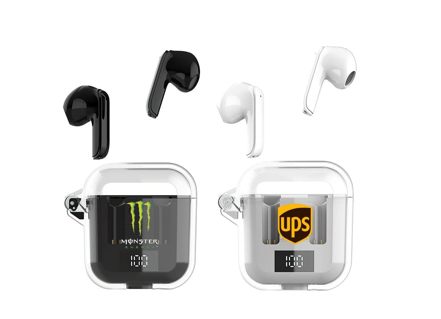 Wireless Earbuds with Digital Power Case - Jmtek